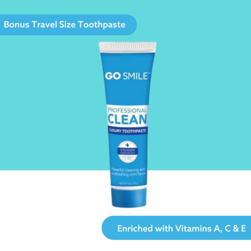 GO SMILE Professional Teeth Whitening Gel Two Pack Bundle - Travel Size Tooth Enamel Whitener & Stain Remover, No Added Sensitivity - Includes Free 1 oz Mini Luxury Toothpaste - 3.4 oz Tubes (2 Pack)