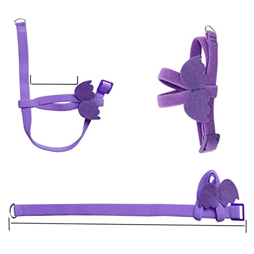 Bird Harness Leash Purple Bird Harness and Leash Pet Outdoor Flying Rope Bird Flying Harness Traction Rope for Parrots Pigeons Birds Purple