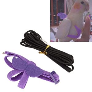 Bird Harness Leash Purple Bird Harness and Leash Pet Outdoor Flying Rope Bird Flying Harness Traction Rope for Parrots Pigeons Birds Purple