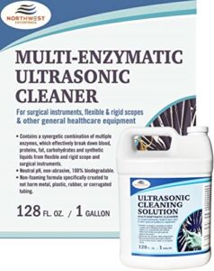 northwest enterprises multi-enzymatic ultrasonic cleaner solution for surgical instrument and equipment reprocessing. concentrated. one gallon.