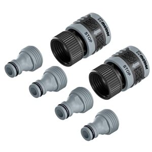 melnor 65175amz 6 piece quick connect set connector bundle, black, blue