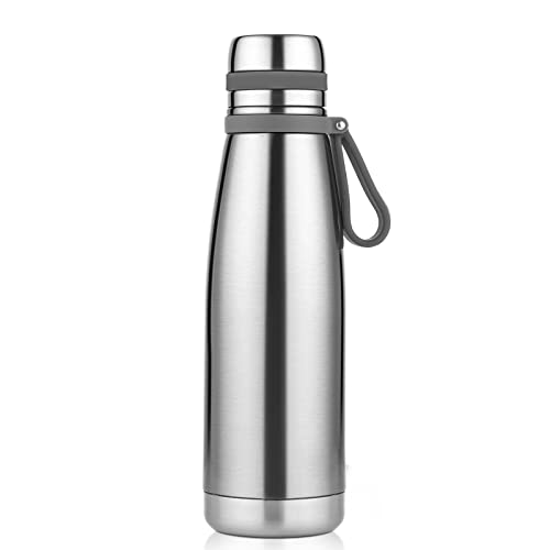 JiaQi Vacuum Insulated Coffee bottle,Stainless Steel Vacuum insulated Bike Water Bottles with Filter, keep Hot&Cold Drink Metal Water Flask 25oz