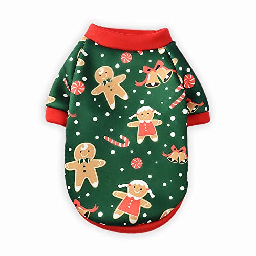 YAODHAOD Pet Dog Sweater Thickening Warm Pup Dogs Clothes Winter Doggie Sweatshirt Soft Pet Cat Sweater Coat for Small Medium Dogs Boy Girl Clothes (X-Large, Christmas)