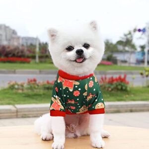 YAODHAOD Pet Dog Sweater Thickening Warm Pup Dogs Clothes Winter Doggie Sweatshirt Soft Pet Cat Sweater Coat for Small Medium Dogs Boy Girl Clothes (X-Large, Christmas)