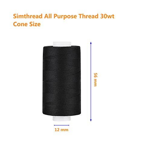 Simthread All Purpose Thread Polyester 400 Yards (1 White 1 Black)