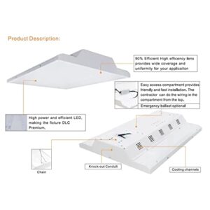 2FT Linear High Bay Shop Light, 145W, 21378LM, 120-277V, 5000K