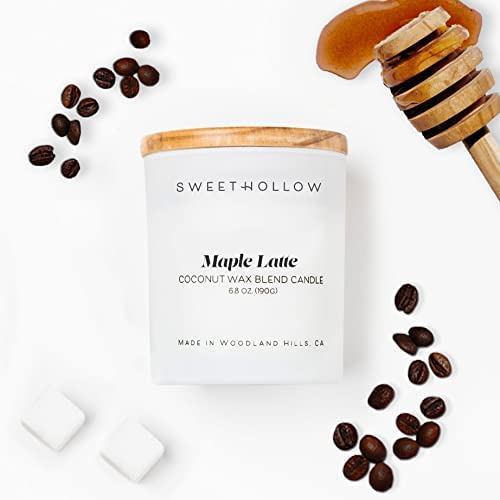 Maple Latte Scented Candle | Coffee Candle | Highly Scented & Long Lasting Coconut Wax Luxury Candle | Medium | SweetHollow