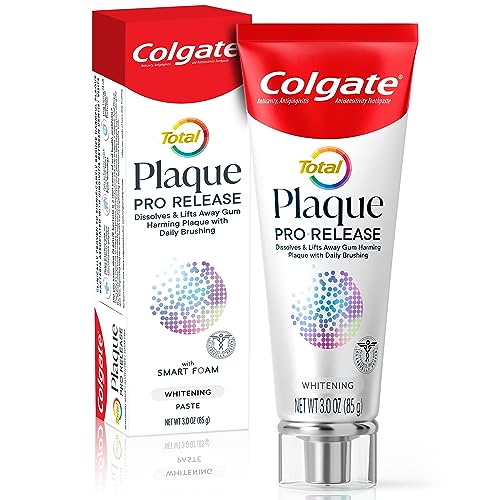 Colgate Total Plaque Pro Release Whitening Toothpaste, 1 Pack, 3.0 Oz Tube