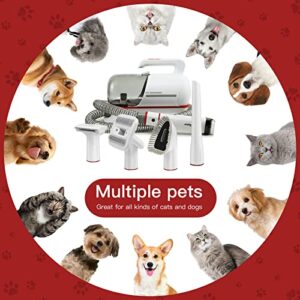 VipCare Pet Grooming Kit & Vacuum Suction - 5in1 Dogs & Cats Grooming Tools & Kits Included Grooming Brush, Cleaning Brush, Cleaning Nozzle, Deshedding Tool and Hair Clipper for Dogs Cats