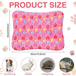 4 Pack Guinea Pig Bed Mat Bedding for Cage with Cute Prints Fleece Cats Dog Crate Kennel Pad Mat for Small Animal Bed Hedgehogs Bunny Ferrets Hamster Pet Pad Liner (Little Star,13 x 10 Inch)