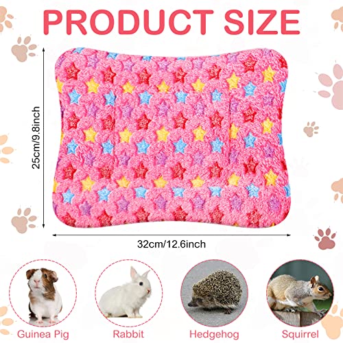 4 Pack Guinea Pig Bed Mat Bedding for Cage with Cute Prints Fleece Cats Dog Crate Kennel Pad Mat for Small Animal Bed Hedgehogs Bunny Ferrets Hamster Pet Pad Liner (Little Star,13 x 10 Inch)