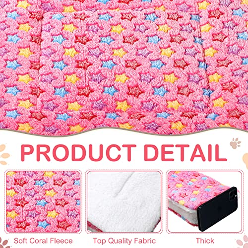 4 Pack Guinea Pig Bed Mat Bedding for Cage with Cute Prints Fleece Cats Dog Crate Kennel Pad Mat for Small Animal Bed Hedgehogs Bunny Ferrets Hamster Pet Pad Liner (Little Star,13 x 10 Inch)