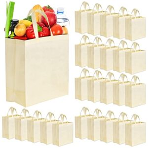 hacaroa 25 pack reusable grocery bags, non woven foldable shopping bags with handles lightweight tote bags portable shoulder bags for supermarket retail stores, shopping merchandise events