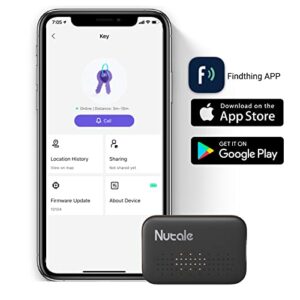 Nutale Key Finder Mini, Bluetooth Tracker Item Locator with Key Chain for Keys Pet Wallets or Backpacks and Tablets Batteries Include (Black, 6 Pack)