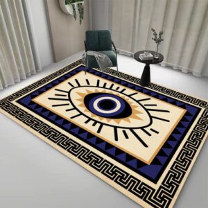 Psychedelic Evil Eye Hamsa Hand of Fatima Modern Area Rugs Non-Slip Carpets Floor Mat Throw Rugs Doormats Room Decor for Living Room Bedroom Playing Room Rug 72"x48"