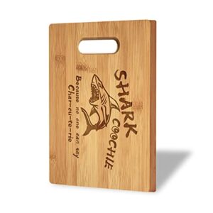 shark cootie charcuterie cutting board,personalized charcuterie board,laser engraved bamboo board,charcuterie board for meat and cheese (aa, 11‘’)