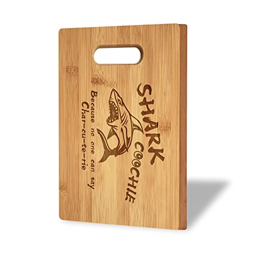 Shark Cootie Charcuterie Cutting Board,Personalized Charcuterie Board,Laser Engraved Bamboo Board,Charcuterie Board for Meat and Cheese (AA, 11‘’)