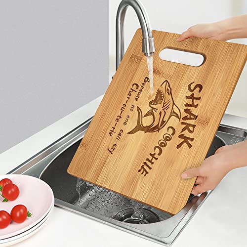 Shark Cootie Charcuterie Cutting Board,Personalized Charcuterie Board,Laser Engraved Bamboo Board,Charcuterie Board for Meat and Cheese (AA, 11‘’)