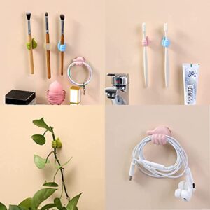 NENRTE Silicone Thumb Wall Hook - 2022 New 16 PCS Multi-Function Self-Adhesive Wall Decoration Hook for Cable Clip Key hat Makeup Brush, Home Office Wall Storage