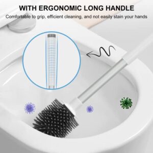 SetSail Silicone Toilet Brush and Holder, Automatic Toilet Bowl Brushes for Bathroom Ventilated Toilet Cleaner Brush for Toilet Scrubber Cleaning