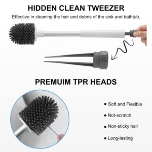 SetSail Silicone Toilet Brush and Holder, Automatic Toilet Bowl Brushes for Bathroom Ventilated Toilet Cleaner Brush for Toilet Scrubber Cleaning