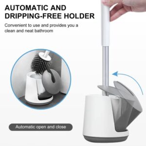 SetSail Silicone Toilet Brush and Holder, Automatic Toilet Bowl Brushes for Bathroom Ventilated Toilet Cleaner Brush for Toilet Scrubber Cleaning