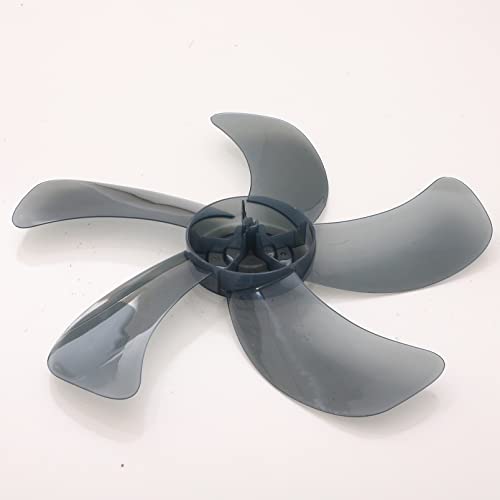 dPois Plastic Fan Blade Leaves Universal Household Standing Pedestal Fan Table Fanner Replacement Part with Nut Cover Type L 15 Inch