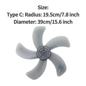 dPois Plastic Fan Blade Leaves Universal Household Standing Pedestal Fan Table Fanner Replacement Part with Nut Cover Type L 15 Inch