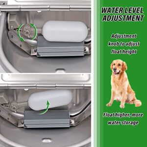 KHEARPSL Automatic Heated Dog Bowl Thermal-Bowl Livestock Waterer Water Trough Stainless Steel Auto Waterer for Chicken Dog Cattle Horse Pig Goat (Waterer+Pipe+Connector+Screw)