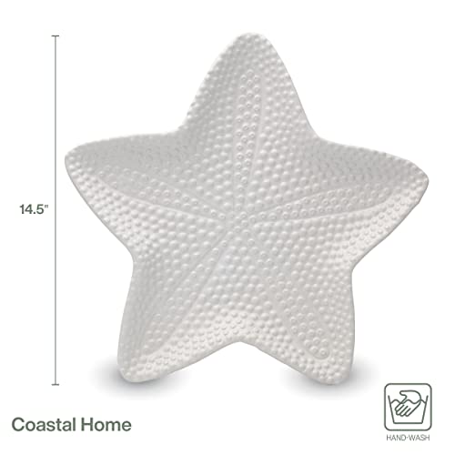 Fitz and Floyd Fitz & Floyd Coastal Home Starfish Platter, 14.5 Inch, White