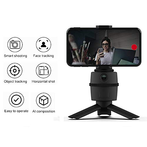 BoxWave Stand and Mount Compatible with Yezz Liv 1s (Stand and Mount by BoxWave) - PivotTrack Selfie Stand, Facial Tracking Pivot Stand Mount for Yezz Liv 1s - Jet Black