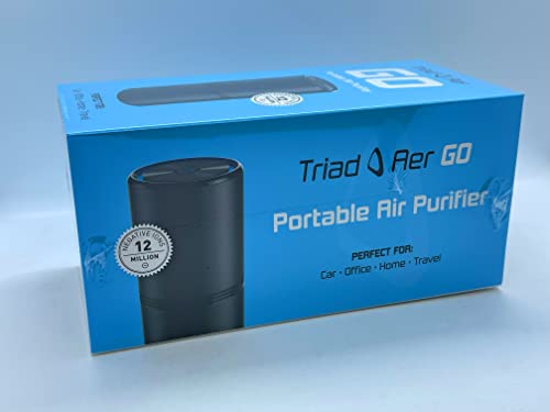 Triad Aer GO Portable Air Purifier Home Purifier, Car Purifier, Office Purifier, Cleaner for Pets Hair Dander Allergies Odors, 99.97% Removal of 0.3 Microns Dust Smoke Mold