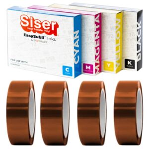 sawgrass easysubli cmyk ink set sg500 & sg1000 with bonus 4 rolls of 1" prosub heat resistant tape