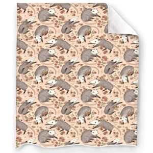 possums throw blanket soft cozy blanket lightweight flannel blankets for couch bed living room adults kids teens gifts all season 50"x40"