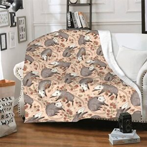 Possums Throw Blanket Soft Cozy Blanket Lightweight Flannel Blankets for Couch Bed Living Room Adults Kids Teens Gifts All Season 50"X40"