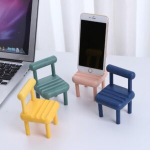 DIY Mini Chair Cell Phone Stand, Candy Color Mobile Phone Holder, Multi-Angle Chair Shape Table Phone Bracket, Compatible with All Mobile Phones, PP Material and Well Made (Pink) -1 Pack