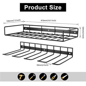 Jeasor Heavy Duty Floating Power Tool Organizers, Metal Holder Wall Mount Storage Rack for Tools, Utility and Sturdy Drill Rack, Multifunctional Garage Tool Rack(2 Pack)