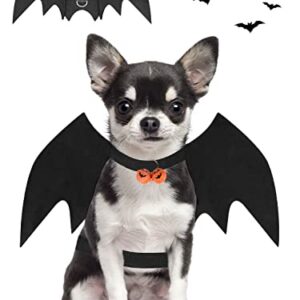 Halloween Dog Bat Wings Costume, Pet Halloween Cosplay Party Dress Up Costume for Small Dogs and Cats(S) Black