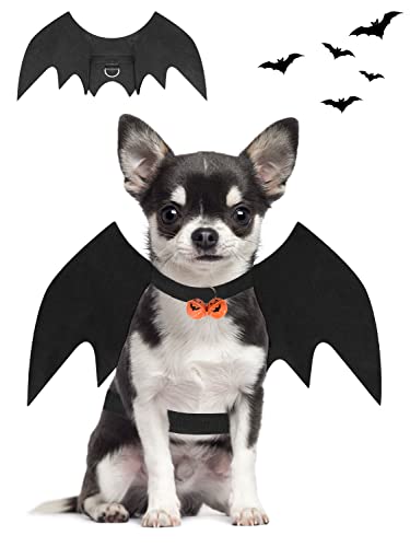 Halloween Dog Bat Wings Costume, Pet Halloween Cosplay Party Dress Up Costume for Small Dogs and Cats(S) Black