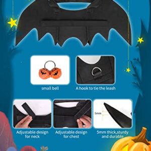 Halloween Dog Bat Wings Costume, Pet Halloween Cosplay Party Dress Up Costume for Small Dogs and Cats(S) Black