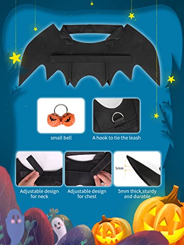 Halloween Dog Bat Wings Costume, Pet Halloween Cosplay Party Dress Up Costume for Small Dogs and Cats(S) Black