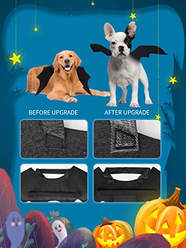 Halloween Dog Bat Wings Costume, Pet Halloween Cosplay Party Dress Up Costume for Small Dogs and Cats(S) Black