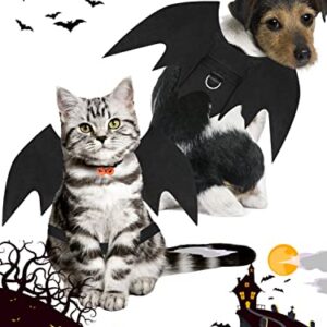 Halloween Dog Bat Wings Costume, Pet Halloween Cosplay Party Dress Up Costume for Small Dogs and Cats(S) Black