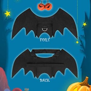 Halloween Dog Bat Wings Costume, Pet Halloween Cosplay Party Dress Up Costume for Small Dogs and Cats(S) Black