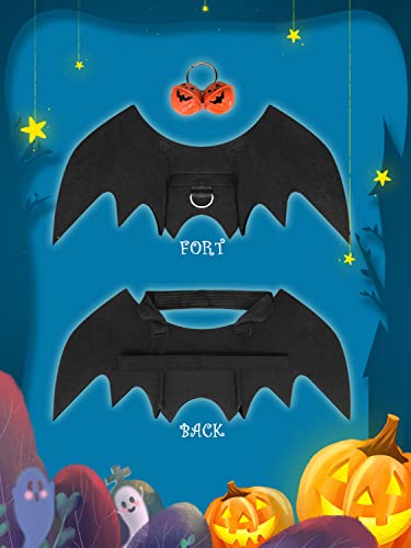 Halloween Dog Bat Wings Costume, Pet Halloween Cosplay Party Dress Up Costume for Small Dogs and Cats(S) Black