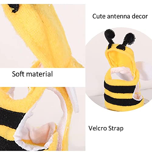 Gittcoll Anelekor Halloween Pet Birds Costume Small Animals Clothes Birds Cosplay Outfit Bee Shaped Hoodies for Parrots African Greys Parakeet Cockatiel Sun Conure Finch Budgie (Bee, Medium)