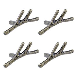 faotup 4pcs zinc alloy branches shape coat hooks,hook for coats on wall tree branch shape,decorative branch wall hook bronze,branch coat hooks,branch wall hooks for hanging,2.67×1.22×0.91inches