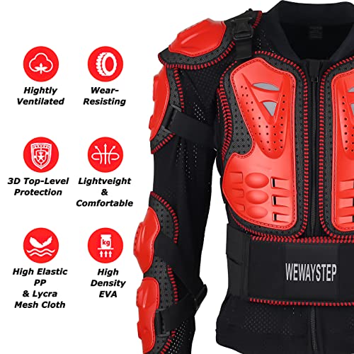 Motorcycle Protective Jacket Full Body Armor, Chest Spine Protection Dirt Bike Gear for Men Motocross MTB Racing