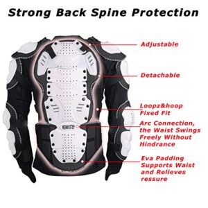 Motorcycle Protective Jacket Full Body Armor, Chest Spine Protection Dirt Bike Gear for Men Motocross MTB Racing