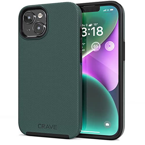 Crave Dual Guard for iPhone 14, Shockproof Protection Dual Layer Case for Apple iPhone 14 (6.1") - Forest Green